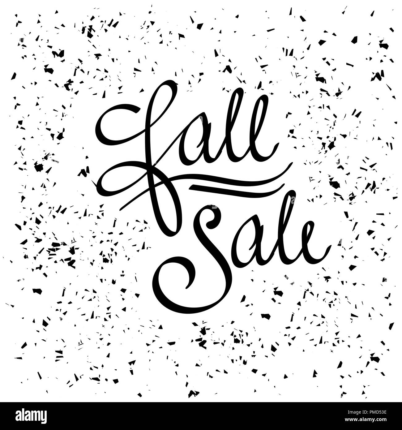 Fall Sale Calligraphy. Seasonal Lettering on White Particles Background ...