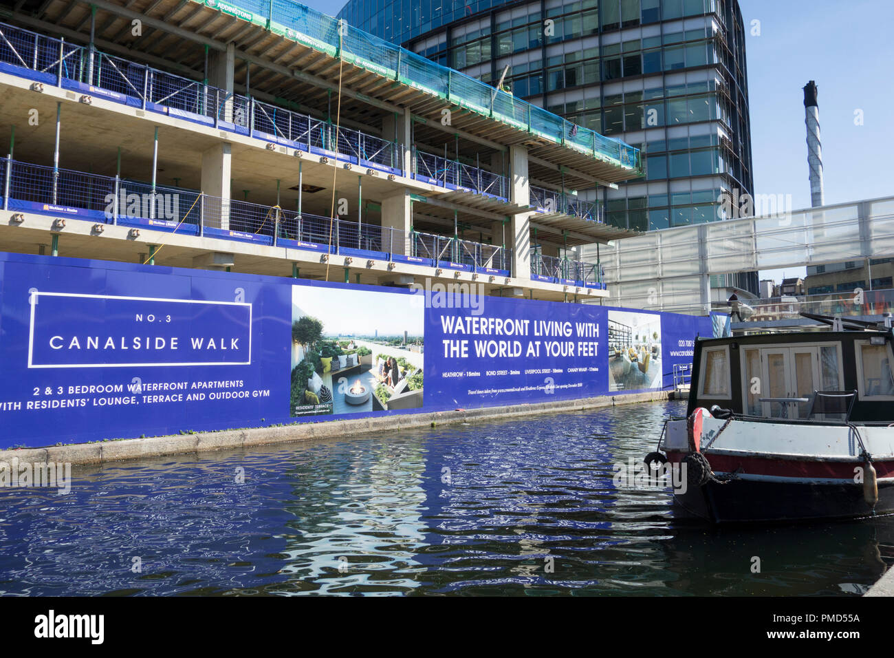 Canalside Walk construction and development in Paddington, London, UK ...