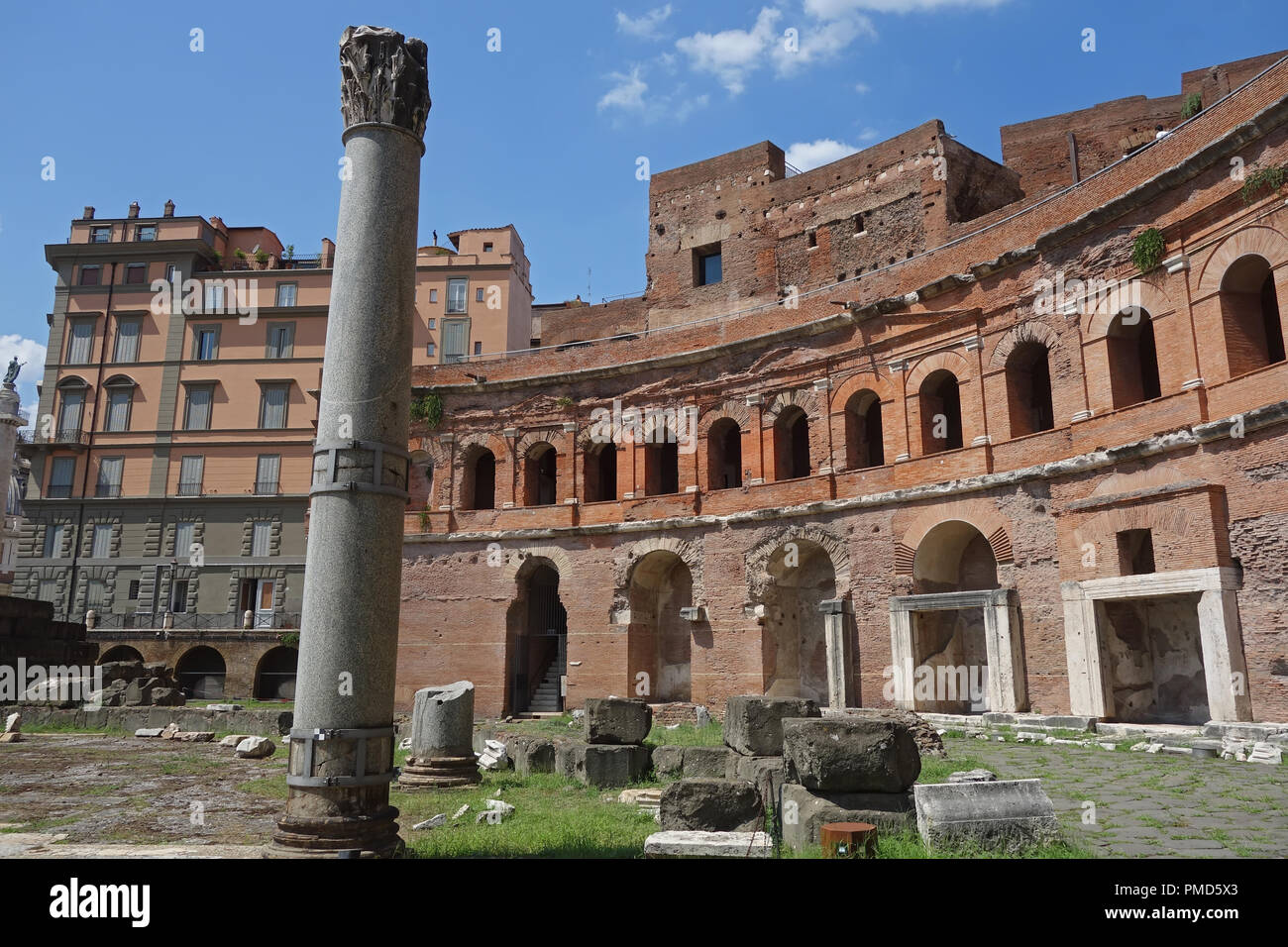 ancient Roman Trajan forum markets ruins, Rome, Italy Stock Photo - Alamy