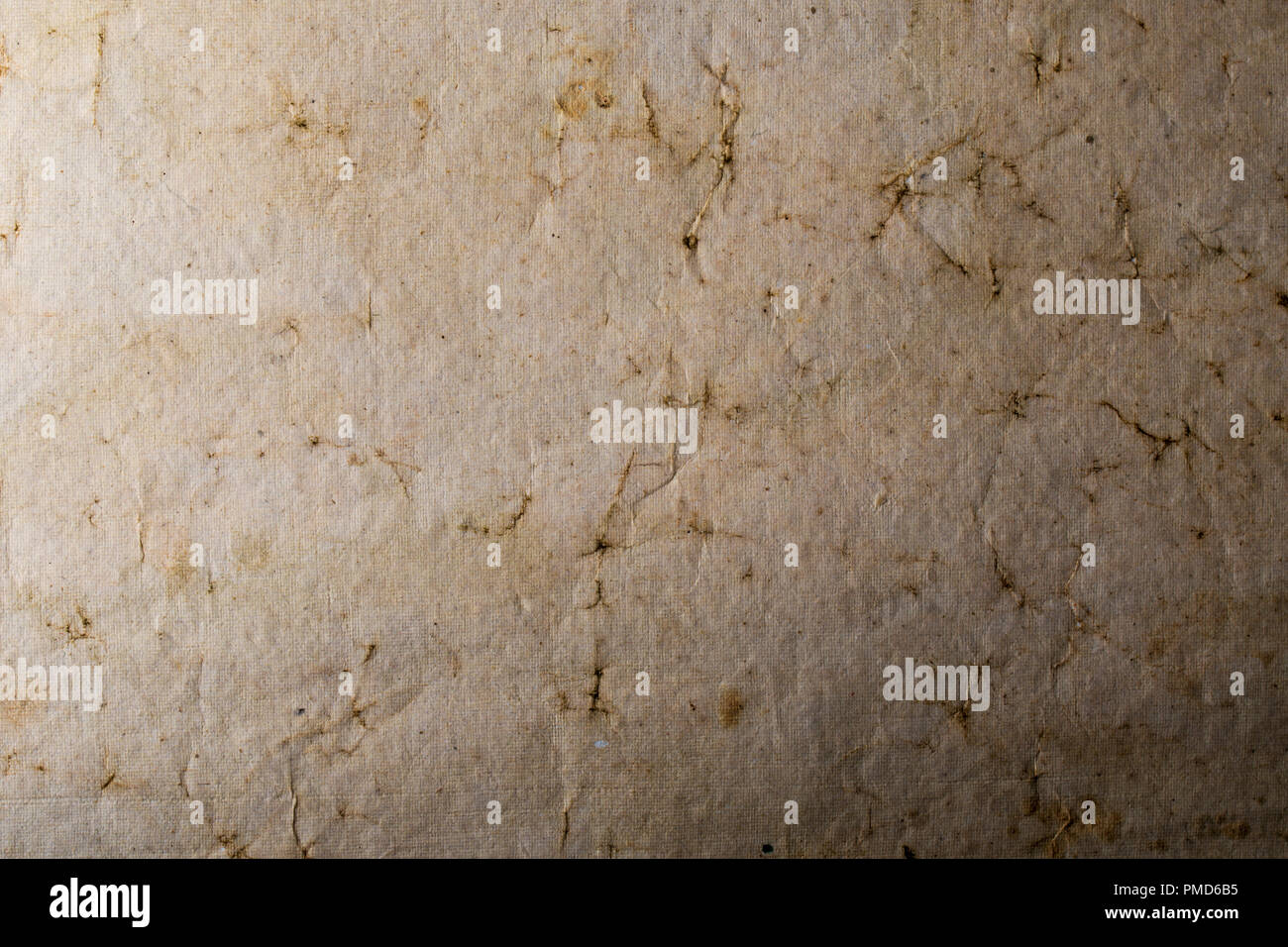 Close-up studio image of handmade paper showing details and textures ...