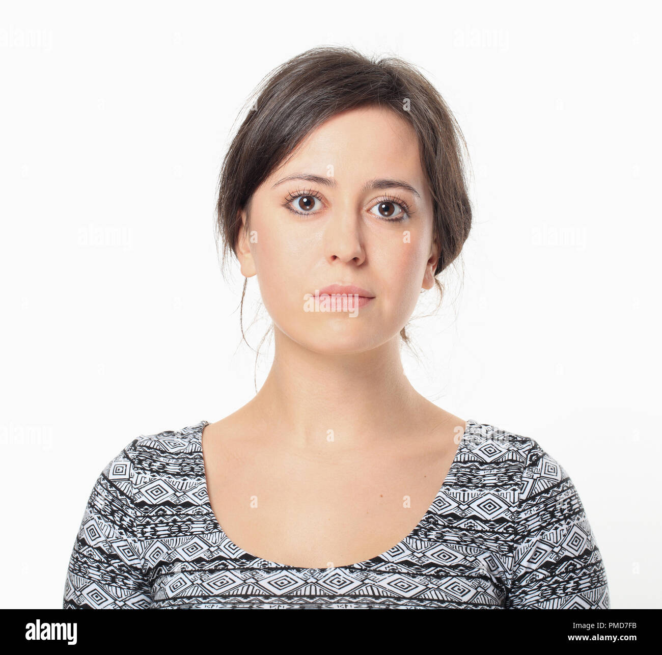 Serious pretty woman Stock Photo - Alamy