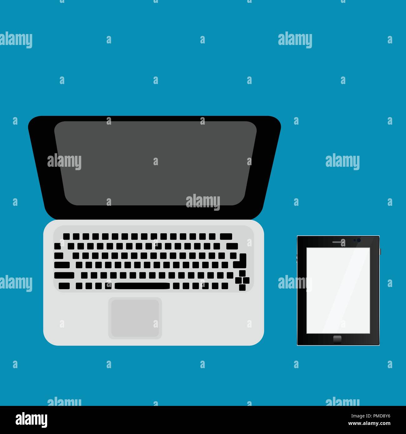 Laptop on color background Stock Vector Images - Alamy