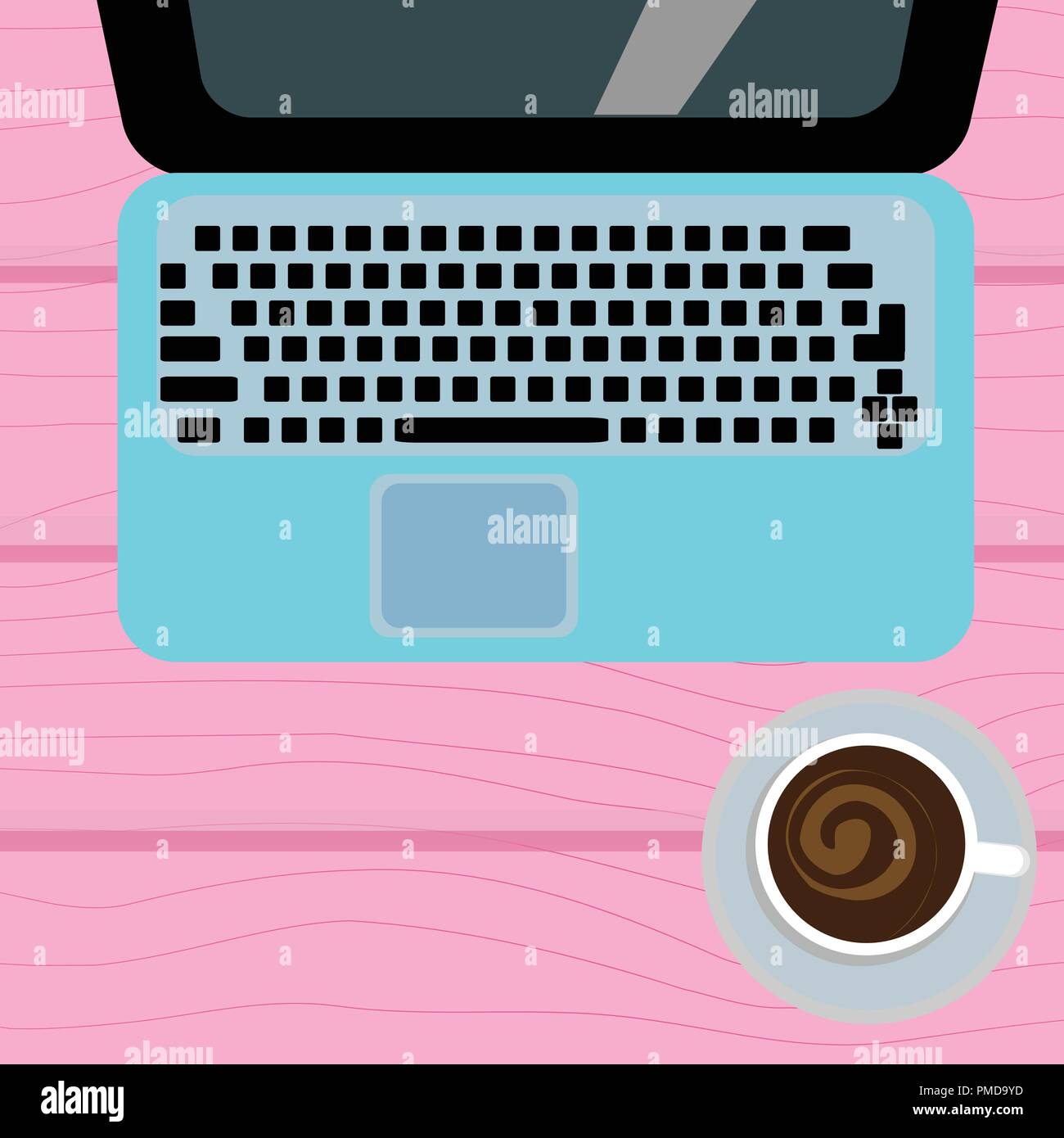 Laptop coffee cup blank Stock Vector Images - Alamy