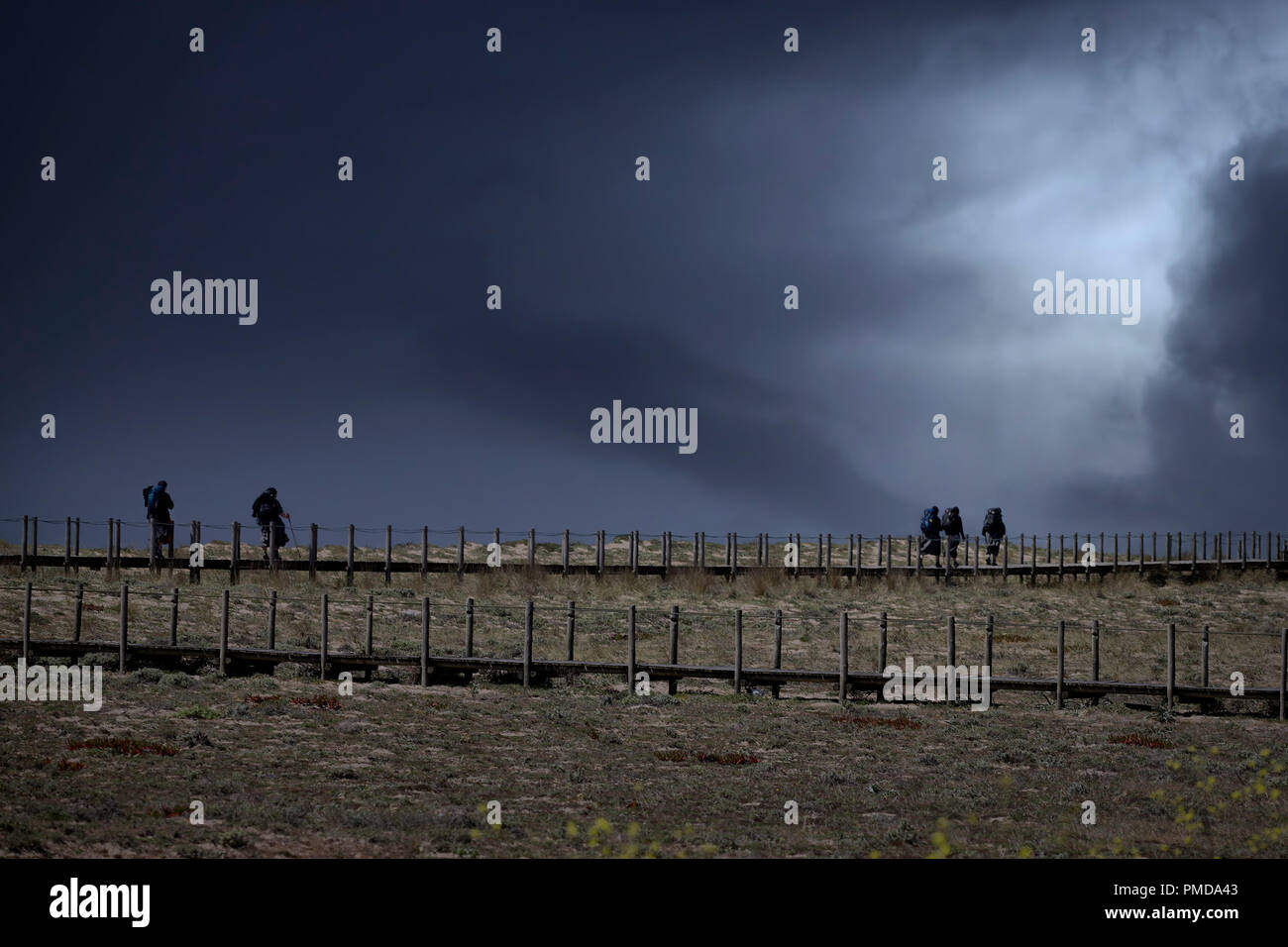 Portuguese way of Santiago by the coast Stock Photo - Alamy