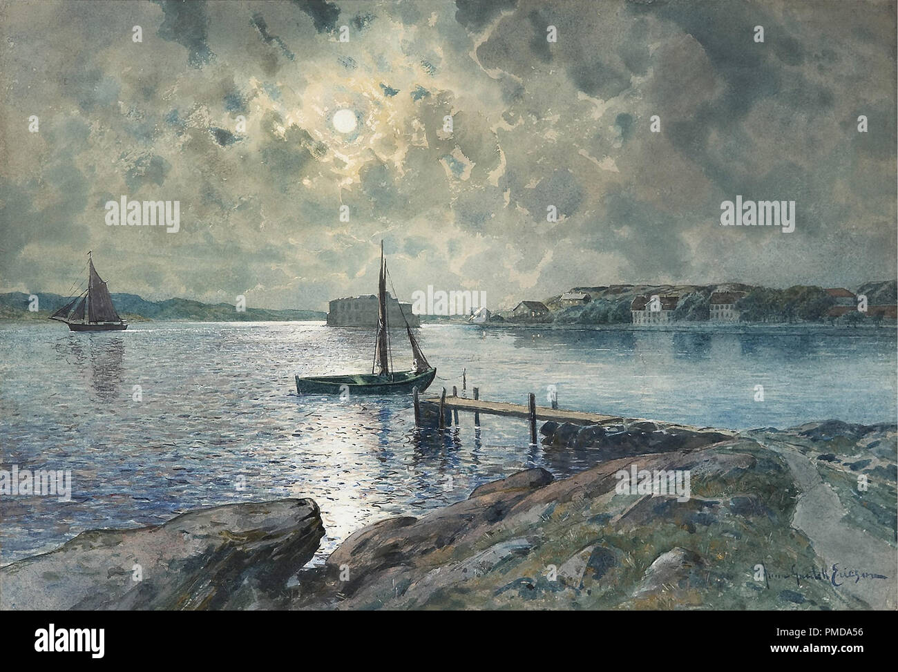 Gardell-Ericson Anna - Vy over Södra Strandverket Marstrand Stock Photo ...