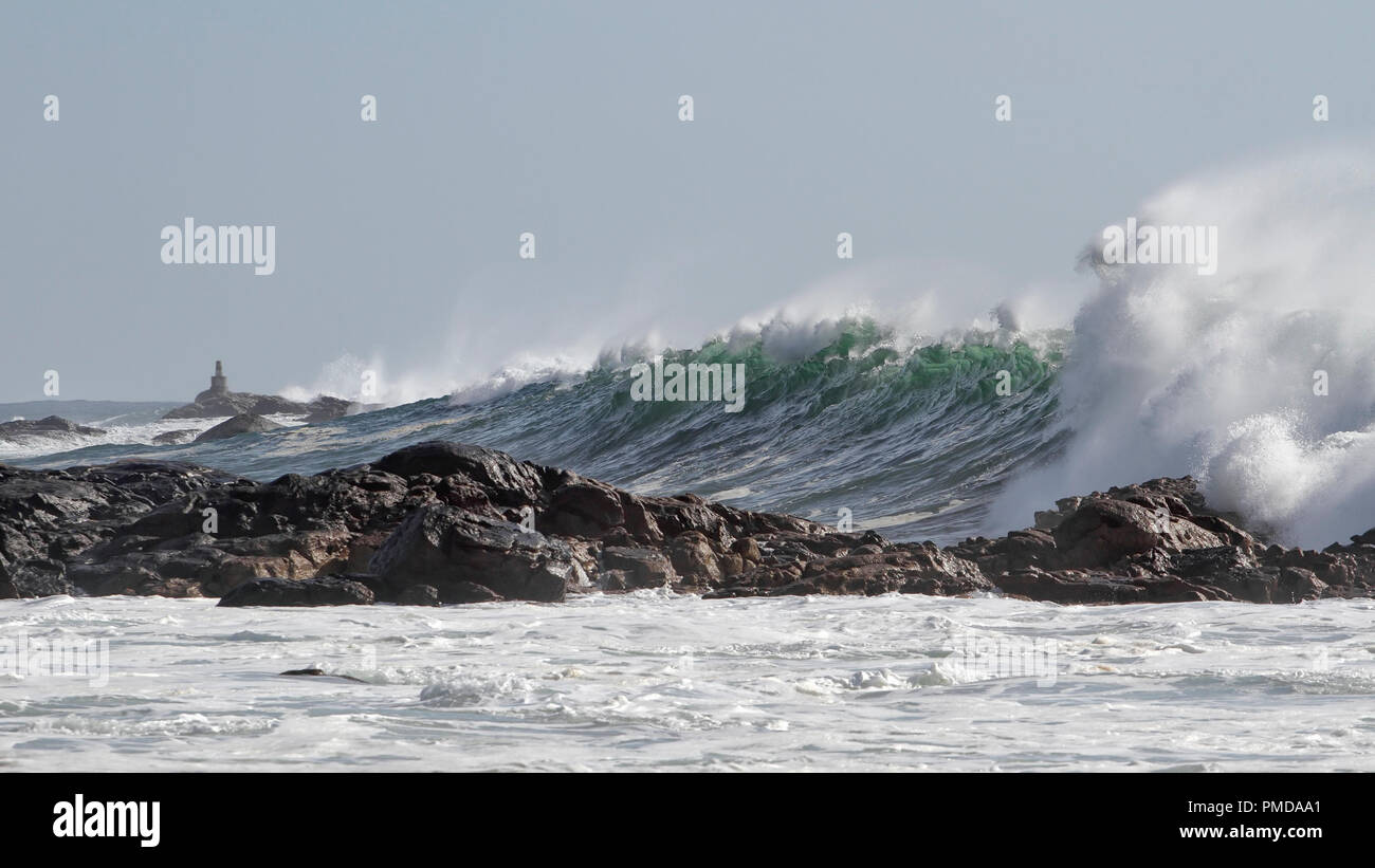 Dangerous stormy sea crashing waves Stock Photo - Alamy
