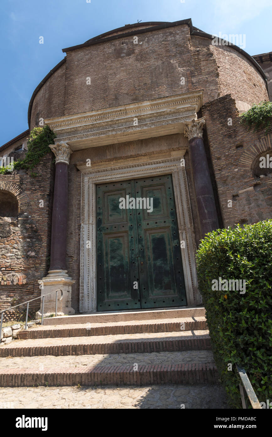 ROME, ITALY - JUNE 24, 2017: Temple Of Romulus in Roman Forum in city ...