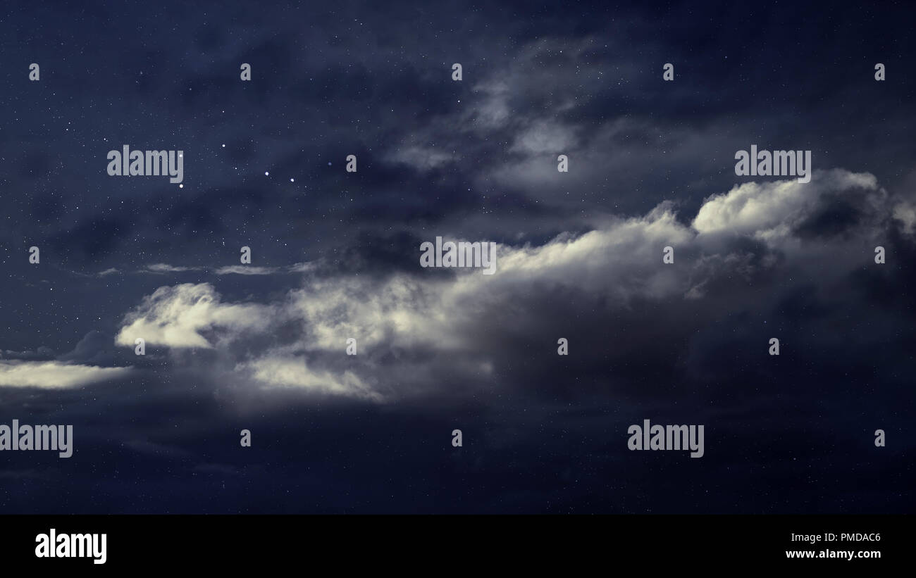 Starry night with clouds hi-res stock photography and images - Alamy
