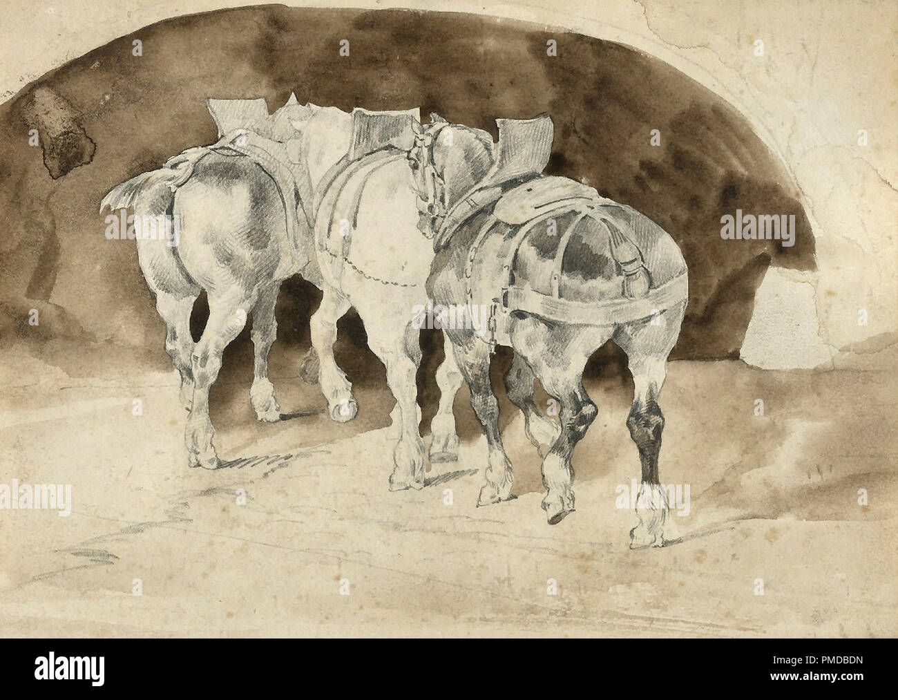 Gericault Théodore - Entrance to the Adelphi Wharf Stock Photo - Alamy