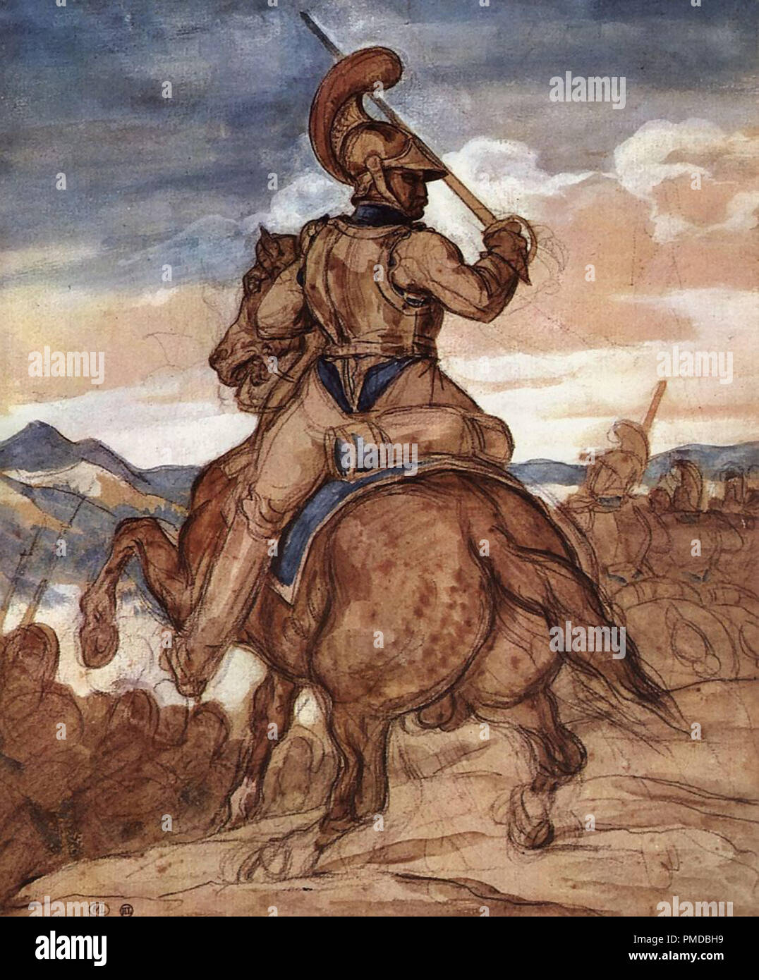 Gericault Théodore - Reitender Carabinieri-Offizier Stock Photo - Alamy