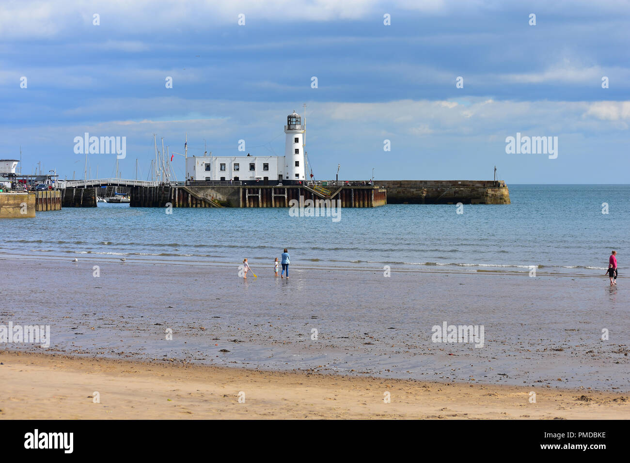 Beach Scarborough Lighthouse Uk High Resolution Stock Photography and ...