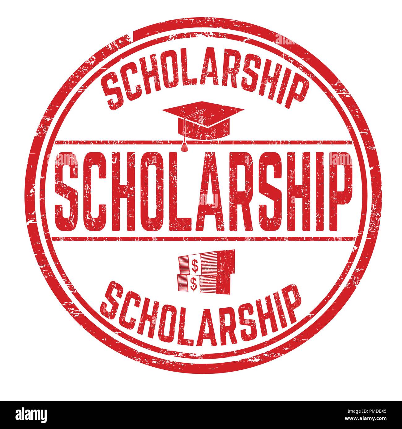 Scholarship sign or stamp on white background, vector illustration ...