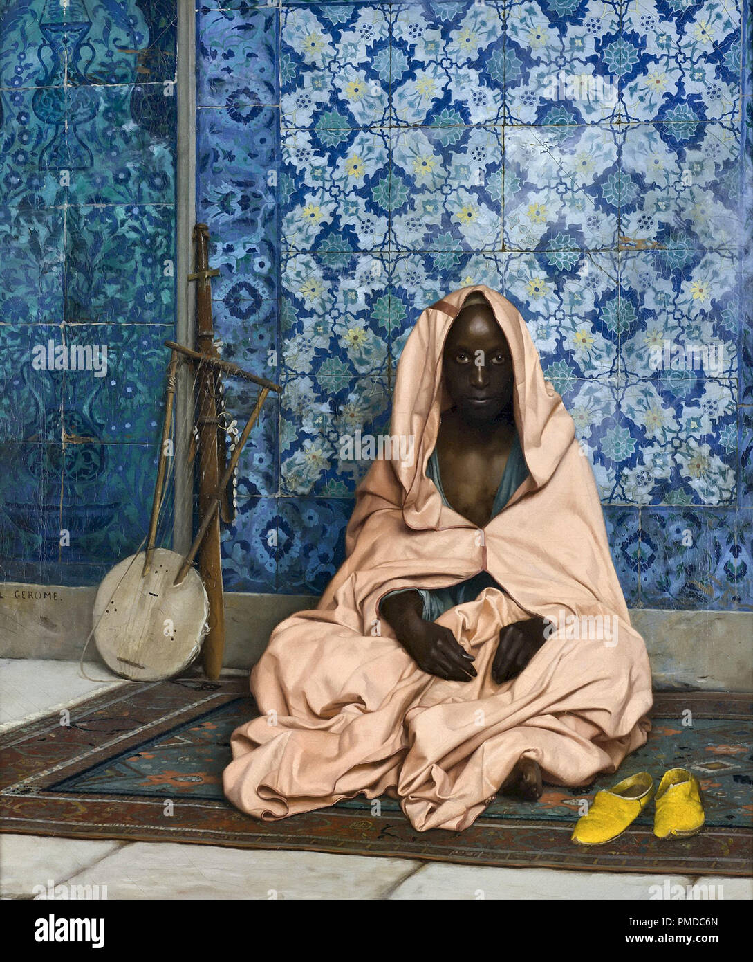 Gerome Jean-Léon - Le Barde Noir Stock Photo - Alamy