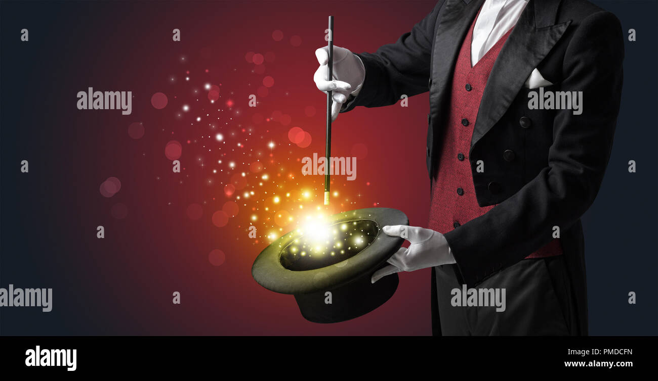 White glove hand conjuring something mysterious Stock Photo - Alamy