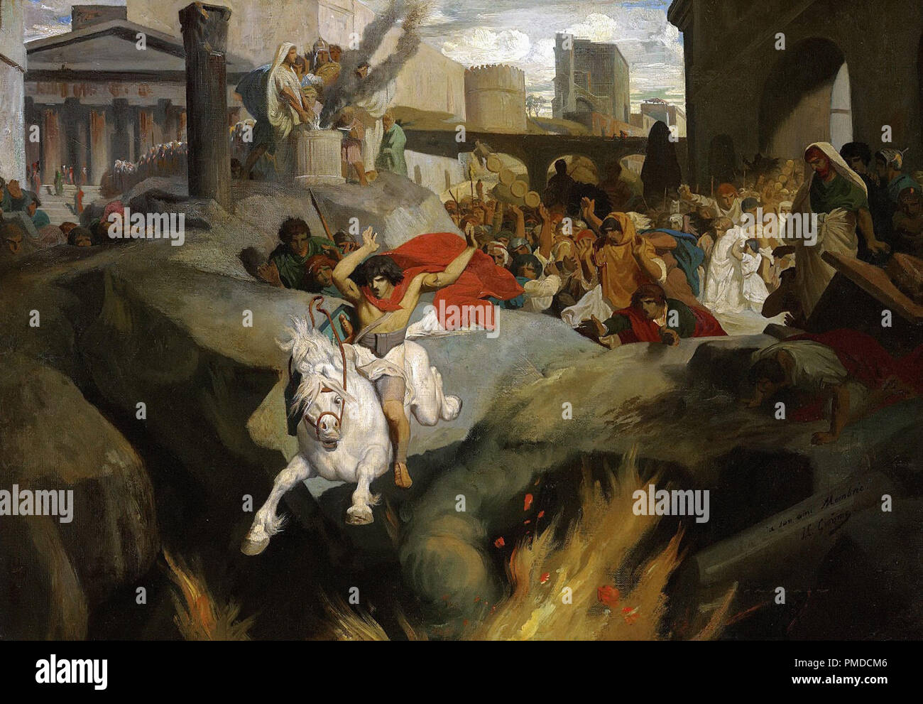 Gerome Jean-Léon - the Leap of Marcus Curtius Stock Photo - Alamy