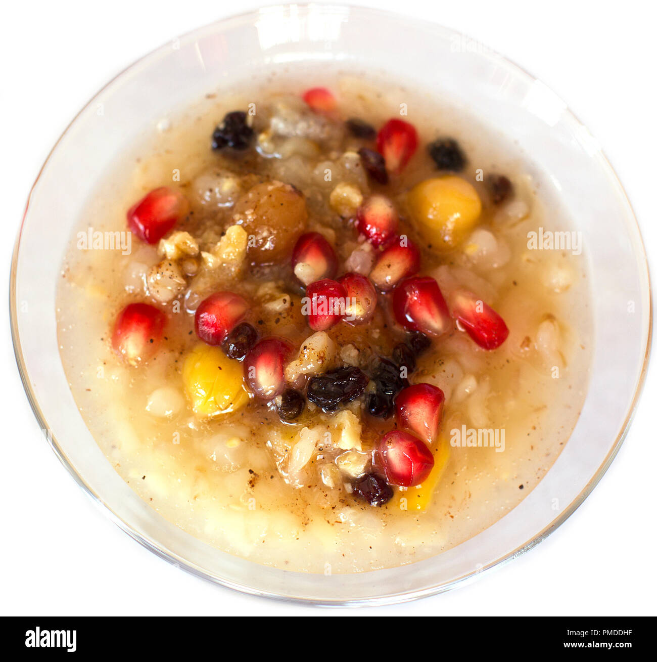 Turkish dessert Asure Ashure from the boiled cereals with dried fruits ...