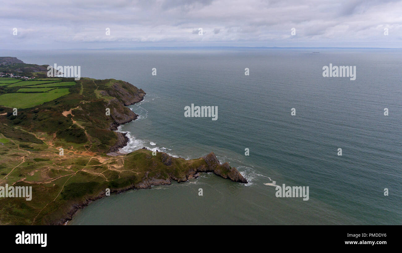 Aerial view coastal cliffs waves hi-res stock photography and images ...