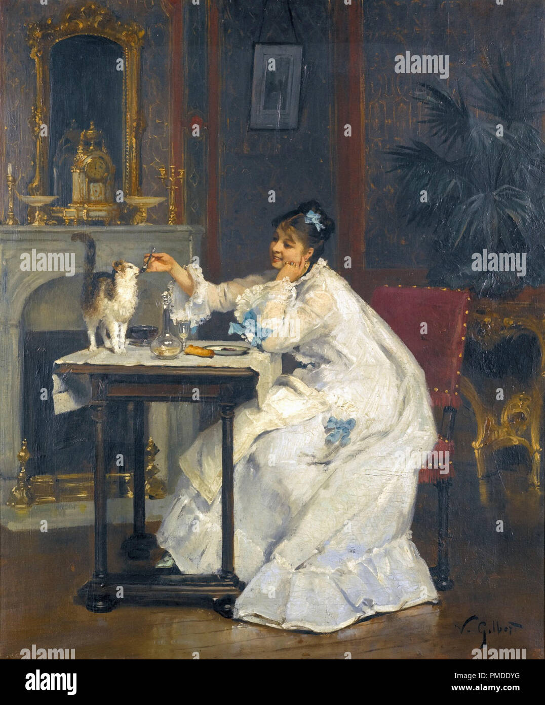 Gilbert Victor Gabriel - Un Repas a Deux Stock Photo - Alamy