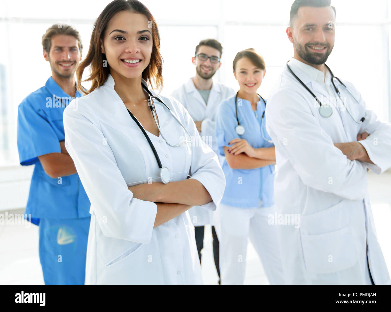bottom view.professional team of doctors medical center Stock Photo - Alamy