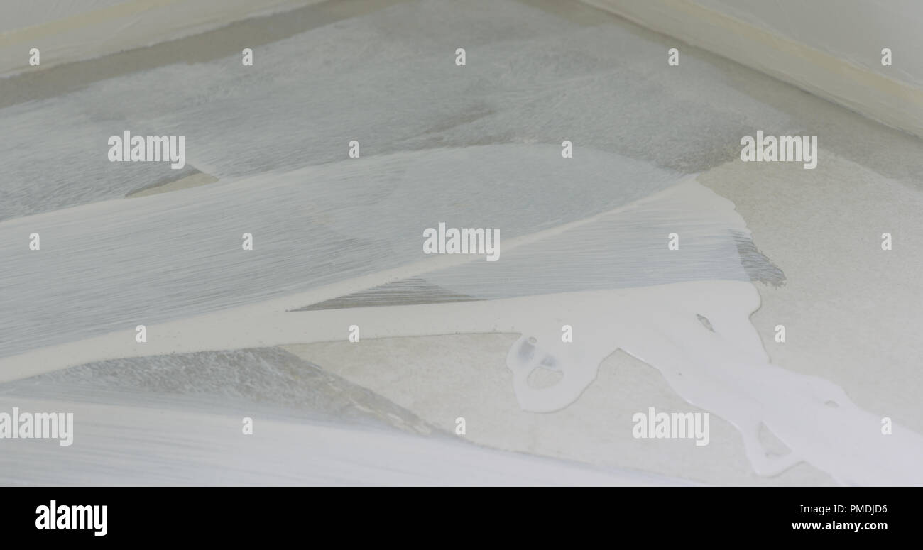closeup applied primer on the floor Stock Photo - Alamy