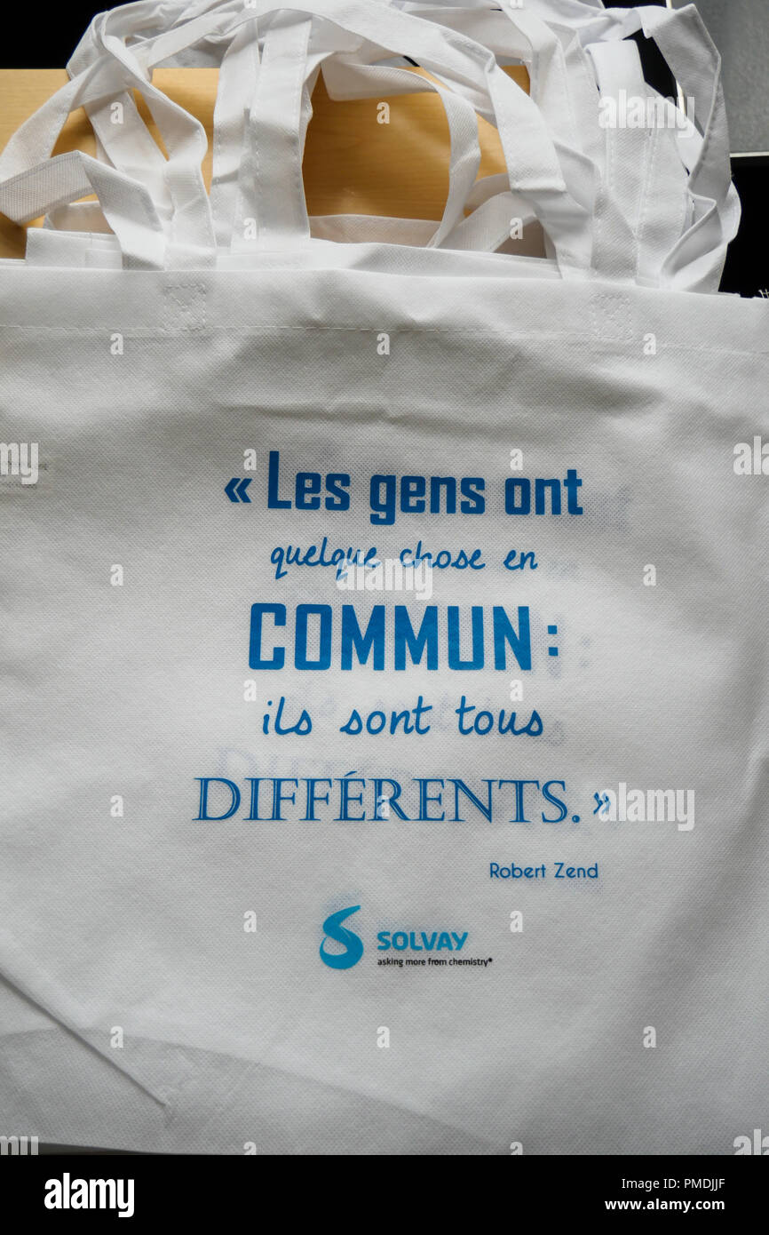 Solvay company philosophy, Saint-Fons, France Stock Photo - Alamy