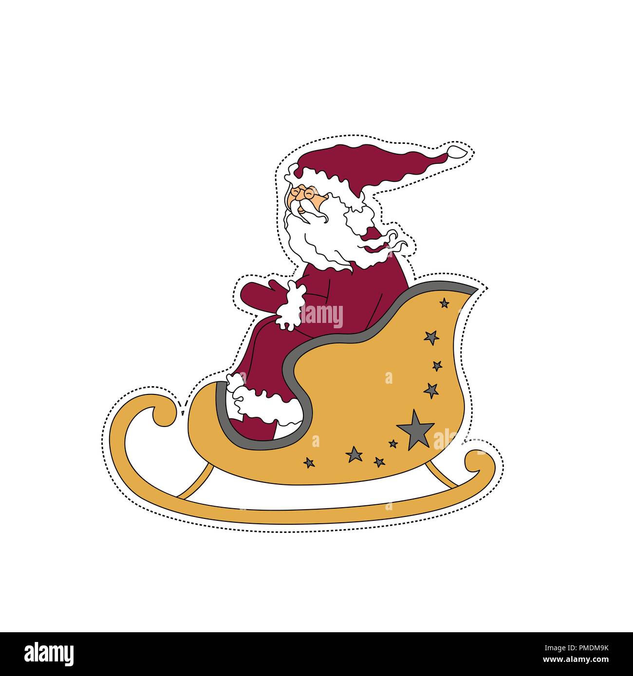 Santa claus sleigh label hi-res stock photography and images - Alamy