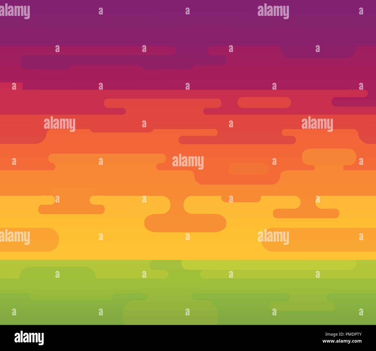 Vector Colorful Background of Sunset with Hot Orange Sky and Horizon in ...