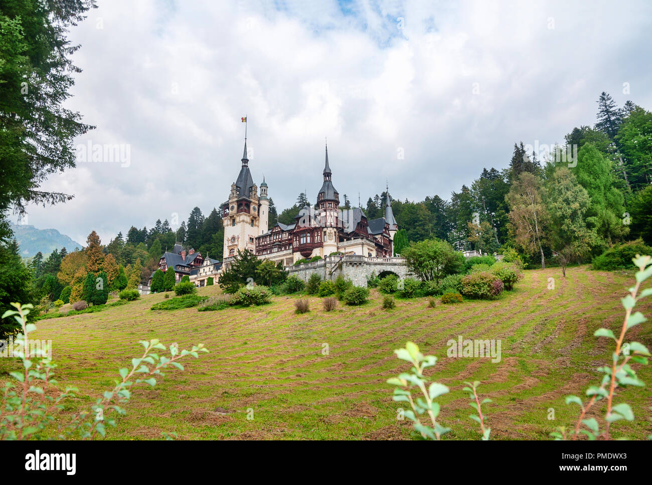 Peles castle in Sinaia, Romania. Kingdom residence in the Carpathian ...