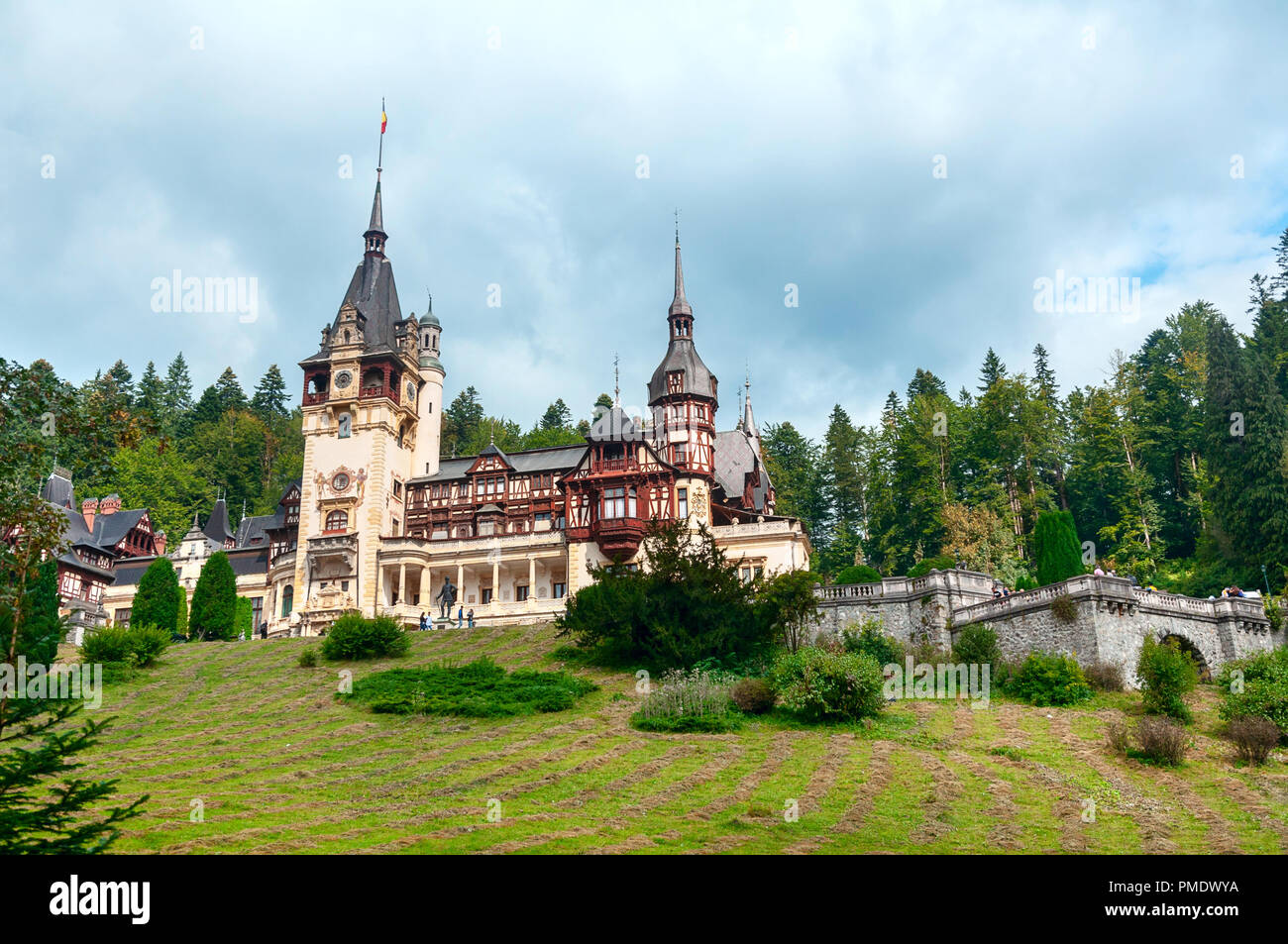 Peles castle in Sinaia, Romania. Kingdom residence in the Carpathian ...