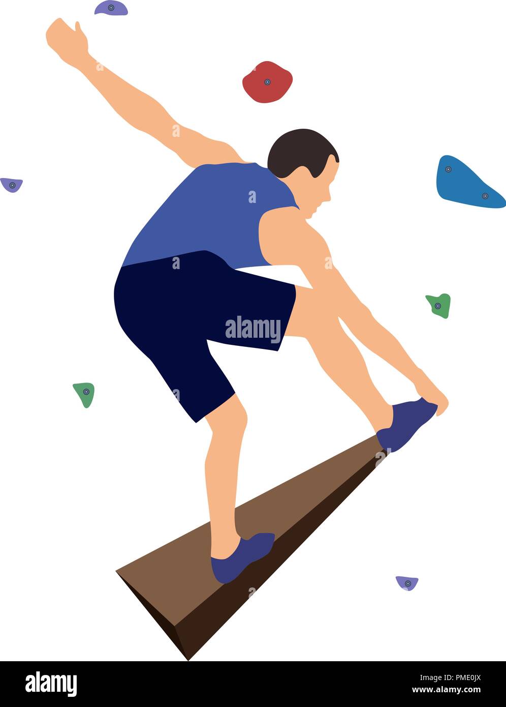 Man climbing on wall Cut Out Stock Images & Pictures - Alamy