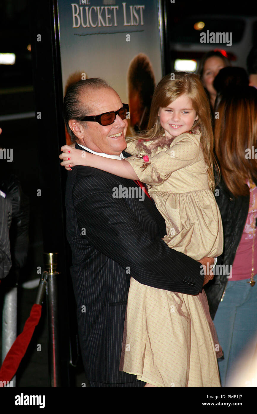 "The Bucket List" Premiere Jack Nicholson, Taylor Ann Thompson 12-16 ...