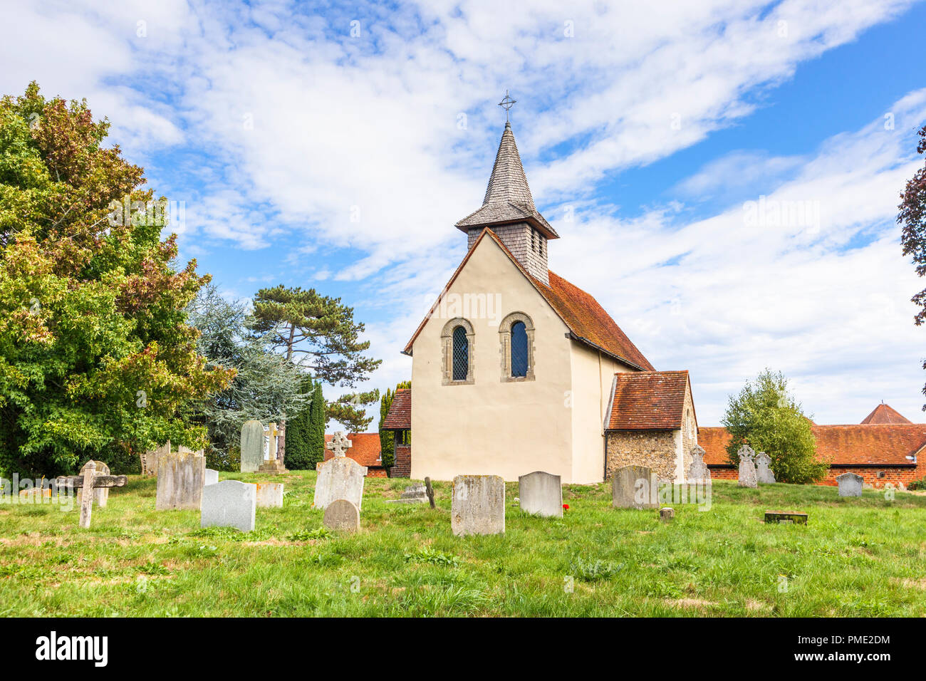 Surrey heritage: small, historic Wisley Church and churchyard in the ...