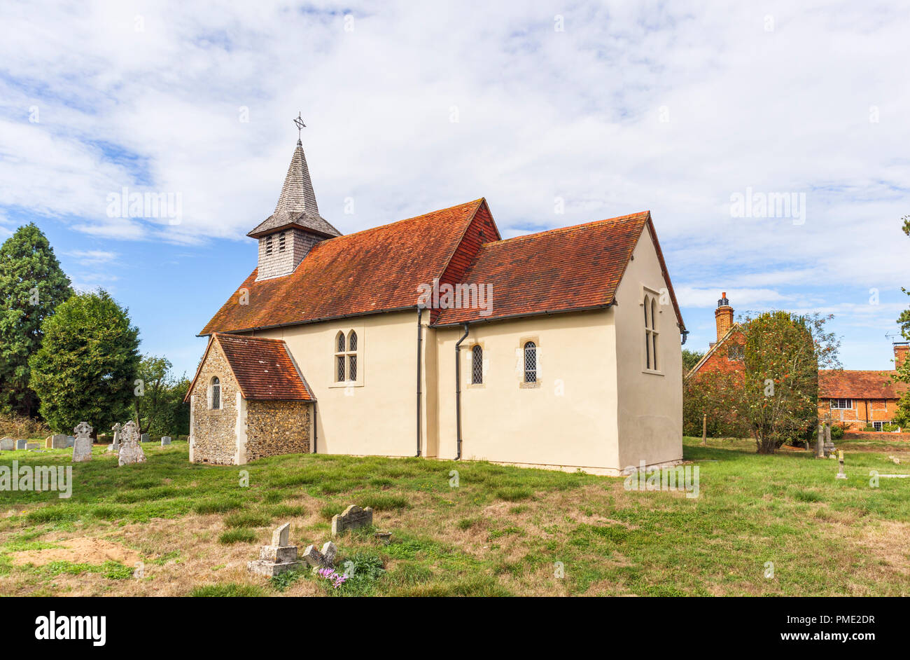Surrey heritage: small, historic Wisley Church and churchyard in the ...