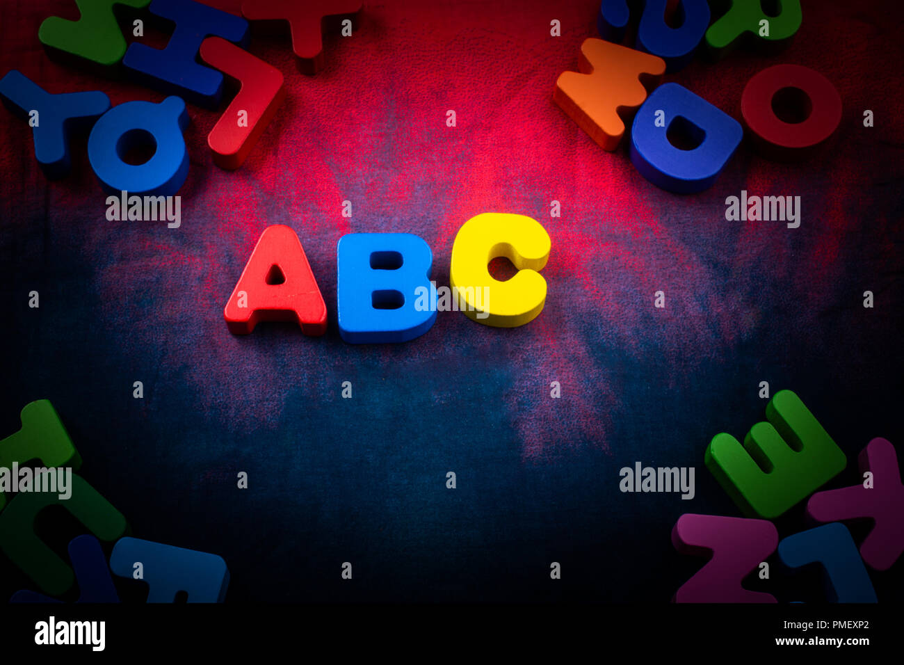 Colorful ABC Letters of Alphabet made of wood Stock Photo - Alamy