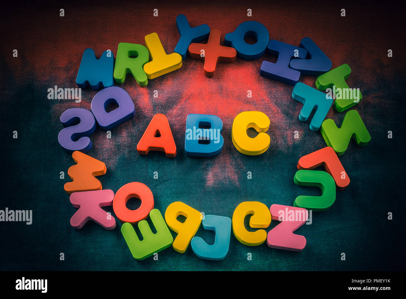Colorful ABC Letters of Alphabet made of wood Stock Photo - Alamy