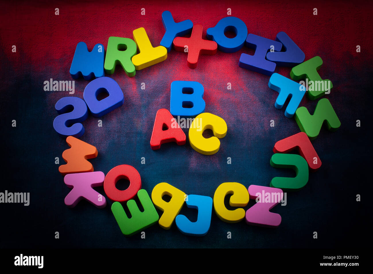 Colorful ABC Letters of Alphabet made of wood Stock Photo - Alamy