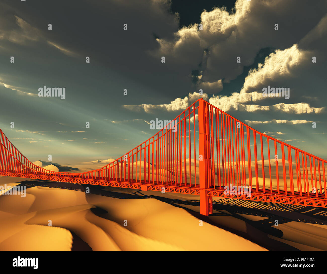 Golden Gate Bridge in desolate future Stock Photo - Alamy