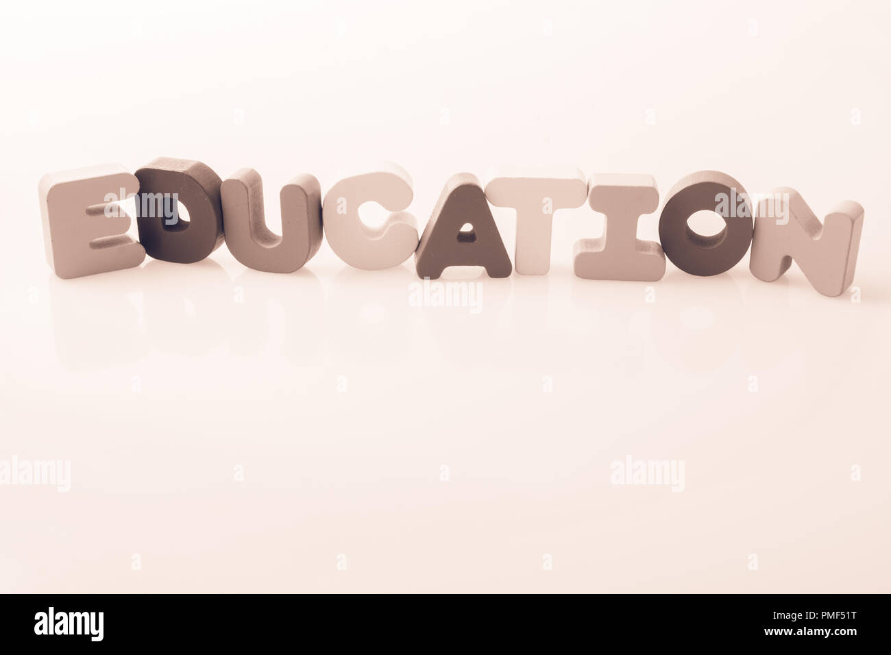 the word EDUCATION written with colorful letter blocks Stock Photo - Alamy