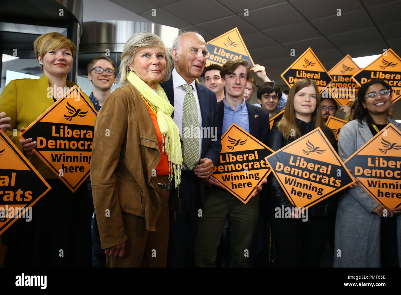 Liberal Democrats leader Sir Vince Cable and his wife Rachel Smith ...