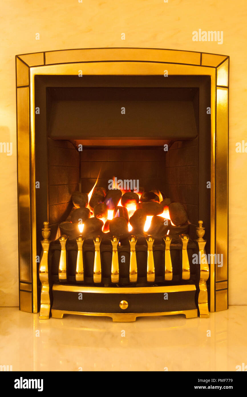 Gas fired coal effect fireplace. Sheffield, England, United Kingdom ...