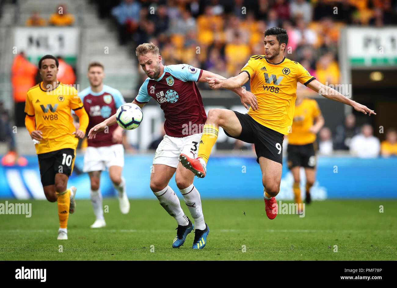 Burnley's Charlie Taylor (left) and Wolverhampton Wanderers' Raul ...