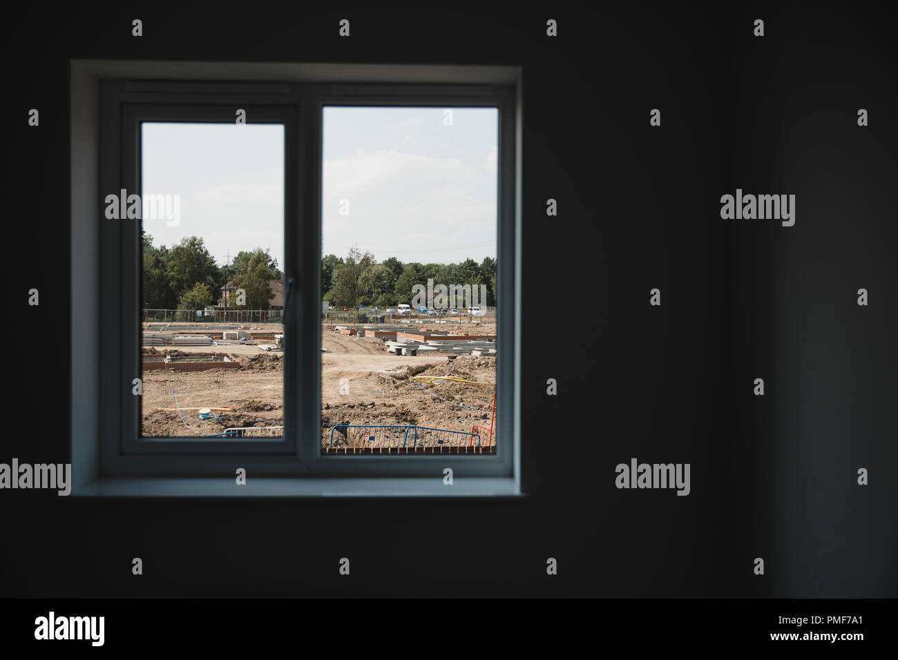 View outside of a home window of a construction site Stock Photo - Alamy