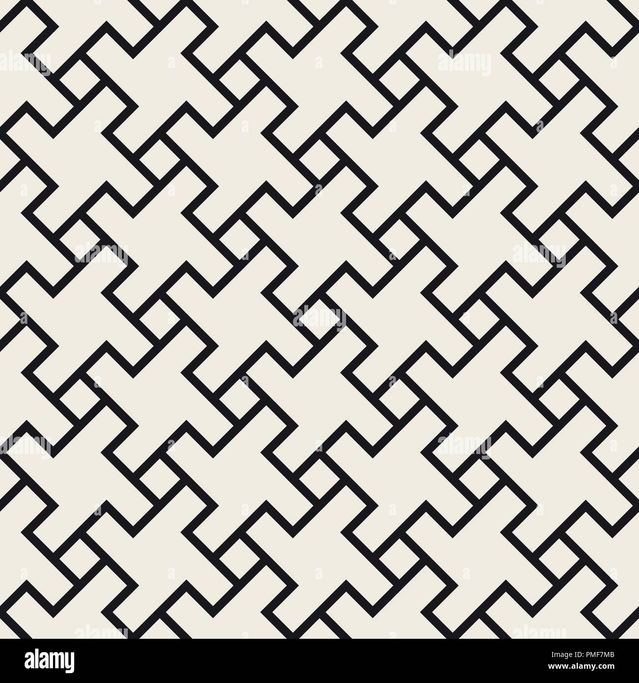Vector seamless geometric pattern. Simple abstract lines lattice. Repeating elements stylish ...
