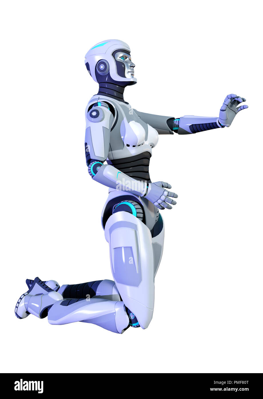3D rendering of a female robot isolated on white background Stock Photo ...