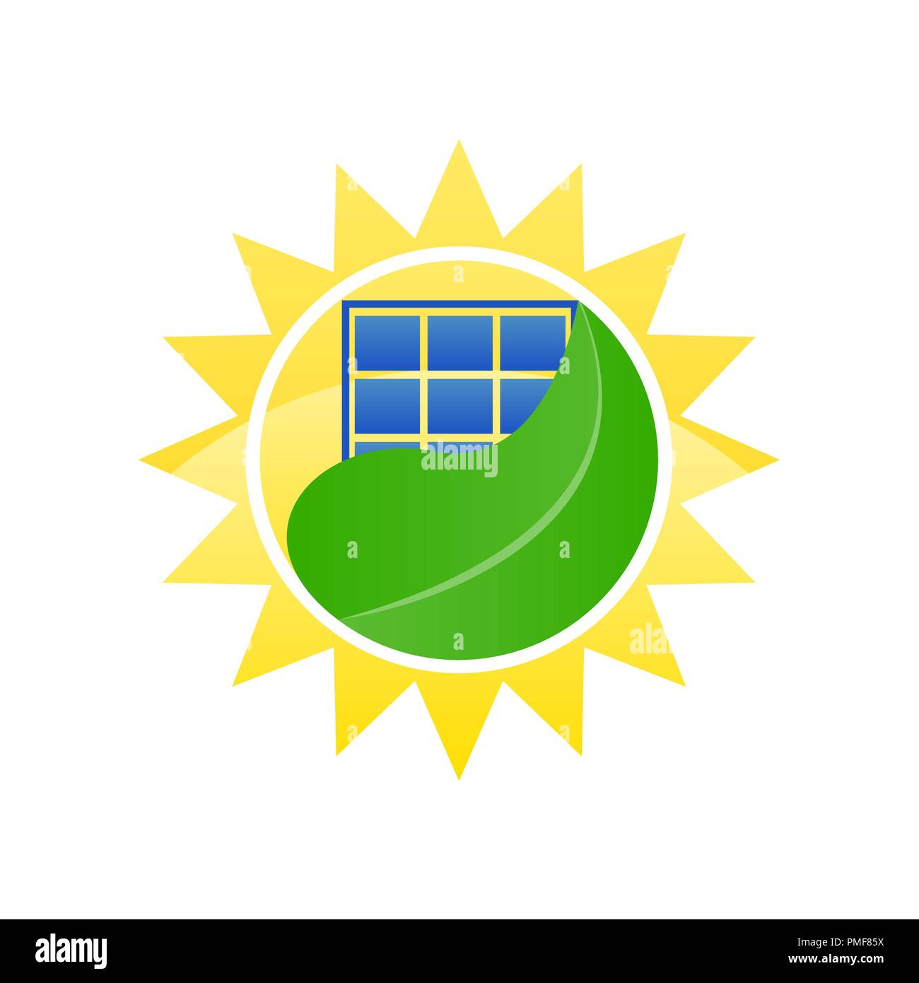 logo ecological solar energy vector illustration vector illustration ...