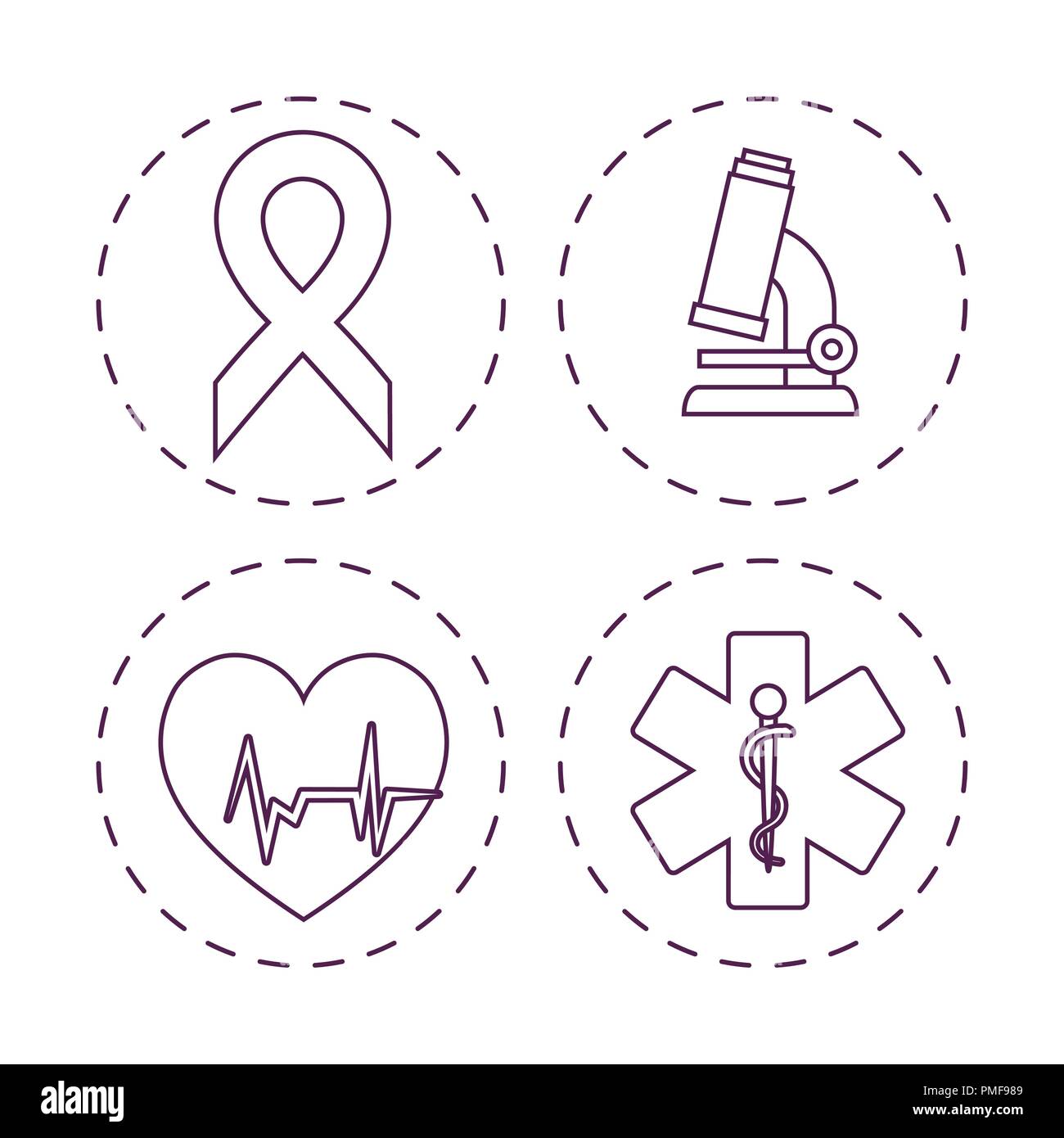 First aid icon set over white background, vector illustration Stock ...