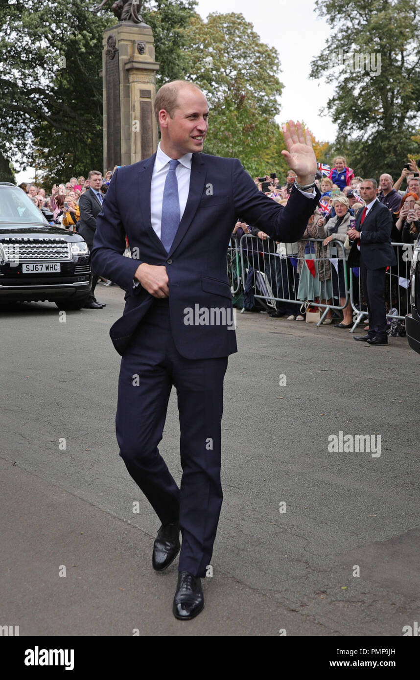The Duke of Cambridge arrives for the unveiling of a sculpture of Frank ...