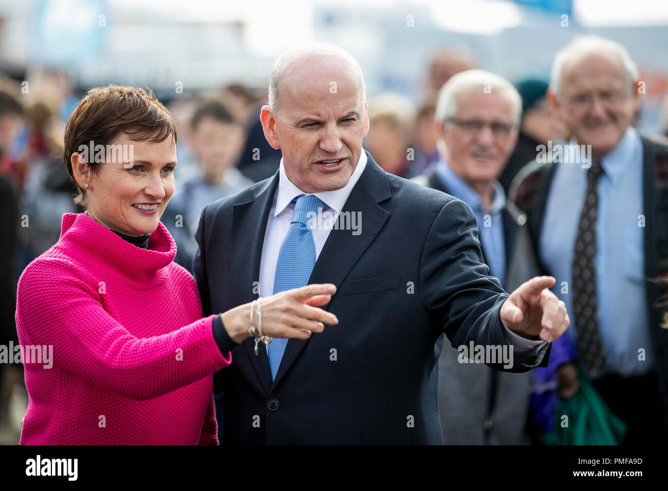 Irish Presidential candidate Sean Gallagher with his wife Trish during ...