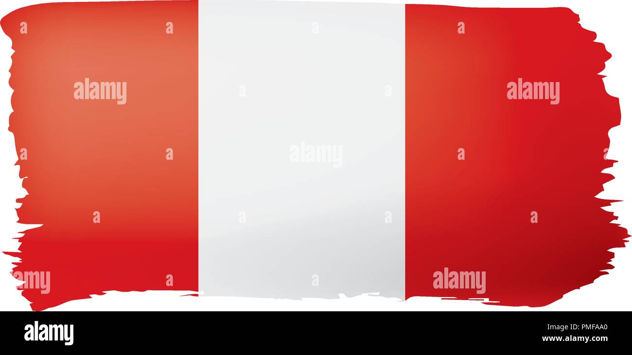 Peru flag, vector illustration on a white background Stock Vector Image ...
