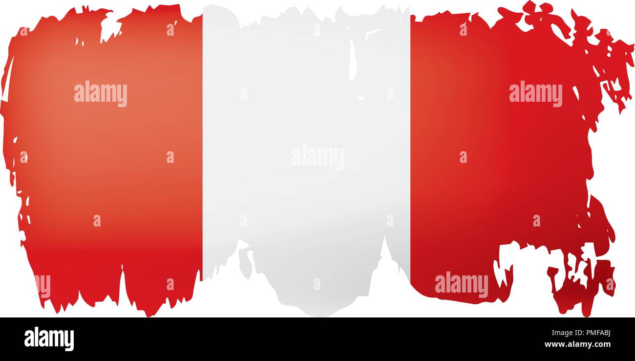 Peru flag, vector illustration on a white background Stock Vector Image ...
